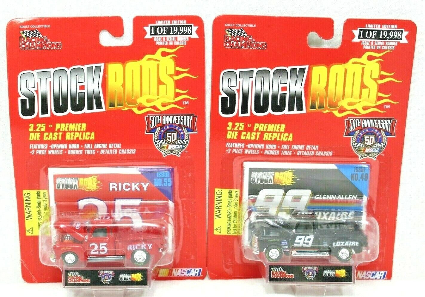 RACING CHAMPIONS 1998 Stock Rods Limited Edition 1 Of 19,998 1:43 ...