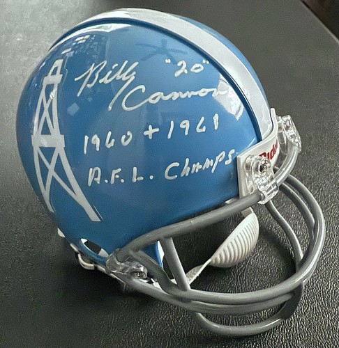 Billy Cannon (d) signed Oilers mini helmet - Heisman Trophy LSU ...
