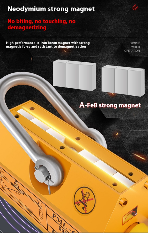 Steel Magnetic Lifter Lifting Magnet with Release Heavy Duty Permanent ...