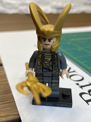 LEGO Marvel: Avengers Loki (sh033) Minifigure w/ Staff & Helmet | eBay