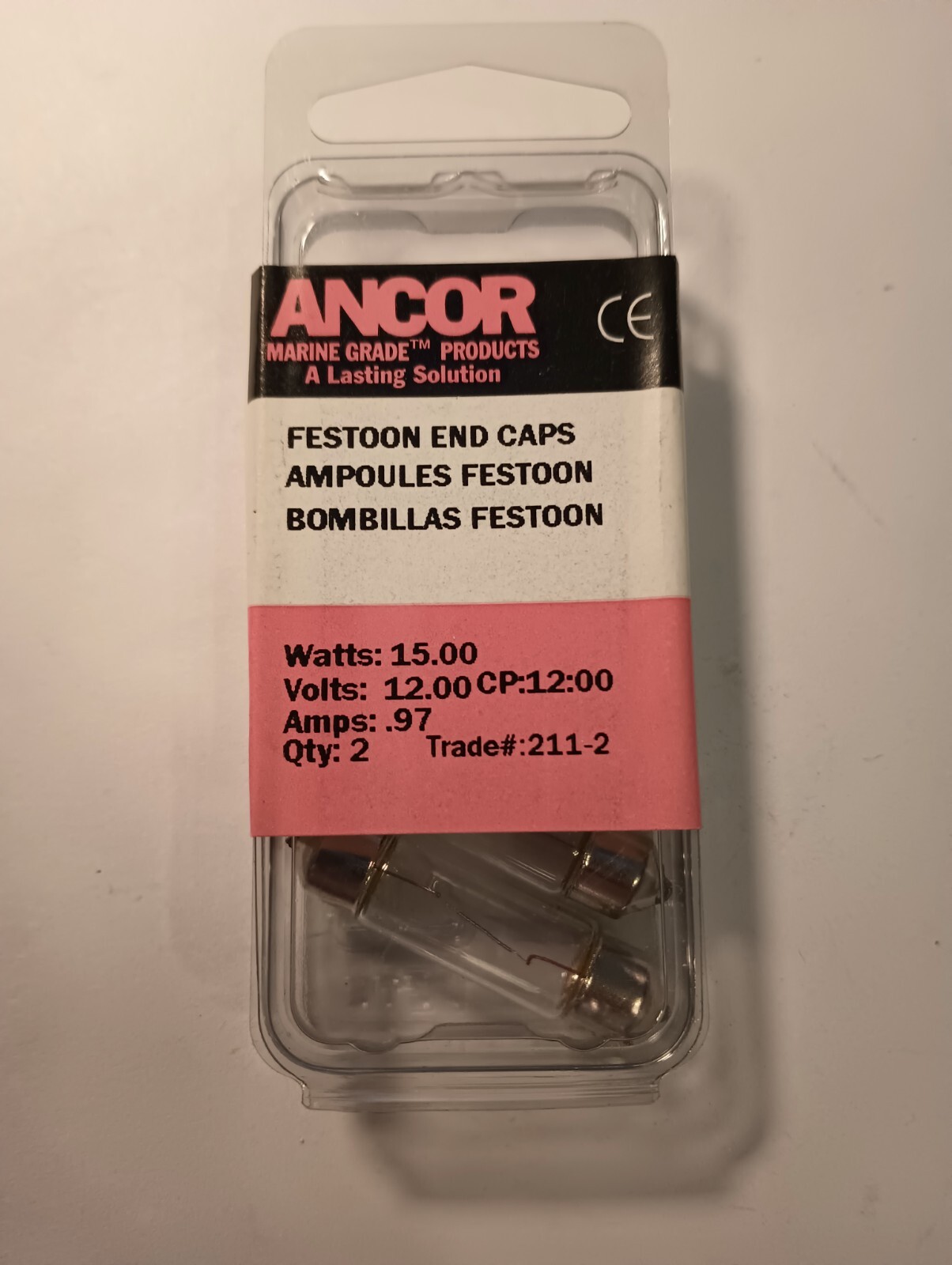 Ancor 522112 BULB - FESTOON END CAPS 12 V 15 Watt 97 Amps ( 2 P k ) | eBay