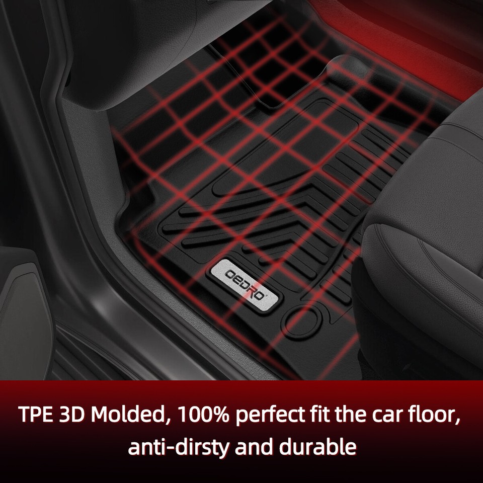3D Molded Floor Mat Liners for 2016-2024 Chevrolet Camaro TPE Rubber ...