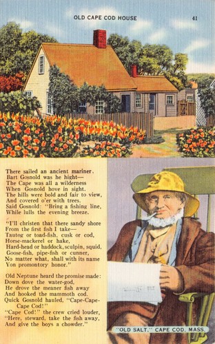 Old Salt Cape Cod Massachusetts Poem Sailor Ocean Fishing Vtg Postcard ...