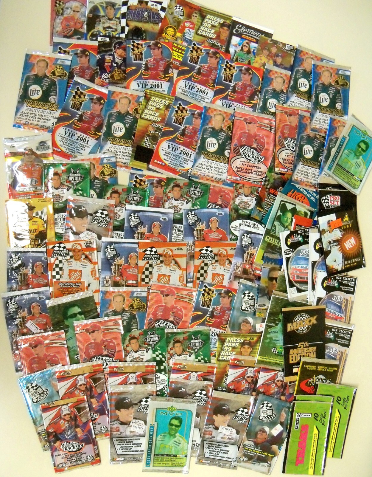 Lot of 523 Empty Auto Racing Trading Card Wrappers Mostly NASCAR | eBay