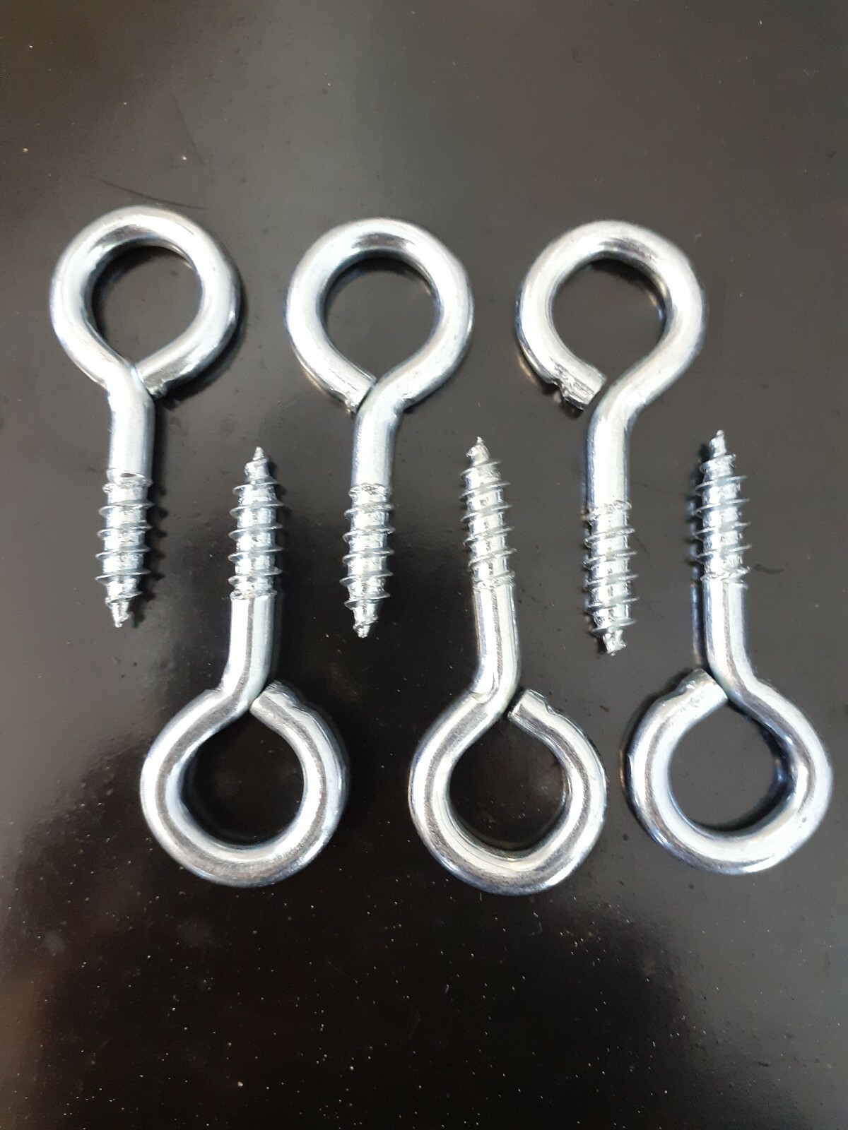 50 x 55mm Screw In Eyes Eyelets Hooks Heavy Duty Strong Zinc Plated Eye ...