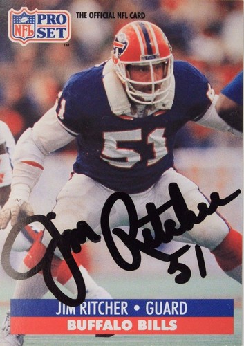 Jim Ritcher Bills N Carolina St Autograph 1991 NFL Pro Set #82 Signed ...