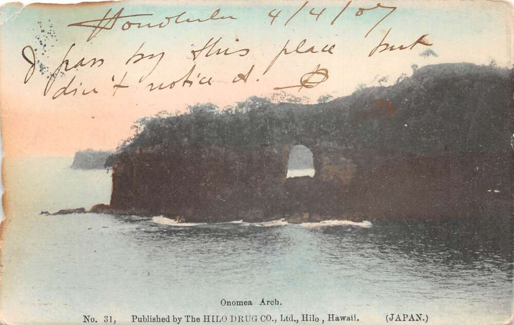 Hilo Hawaii Onomea Arch Scenic View Postal Used Hilo Drug Postcard ...