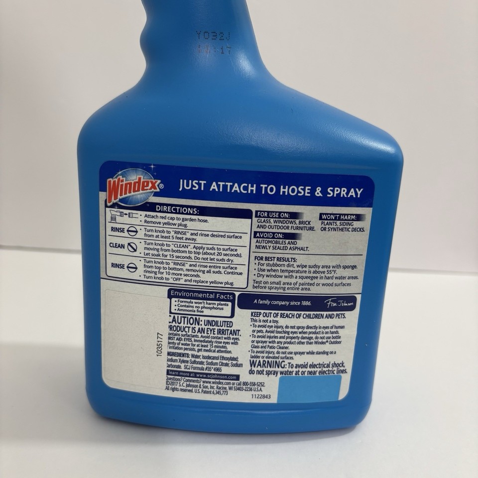 Windex Streak-Free Outdoor Shine Window Cleaner 32 Fl Oz Hose End ...