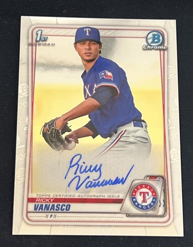 2020 Bowman Chrome Prospect Auto Ricky Vanasco #CPA-RV Texas Rangers ...