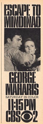 1971 CBS TV MOVIE PROMO AD/GEORGE MAHARIS & WILLI KOOPMAN in ESCAPE TO ...