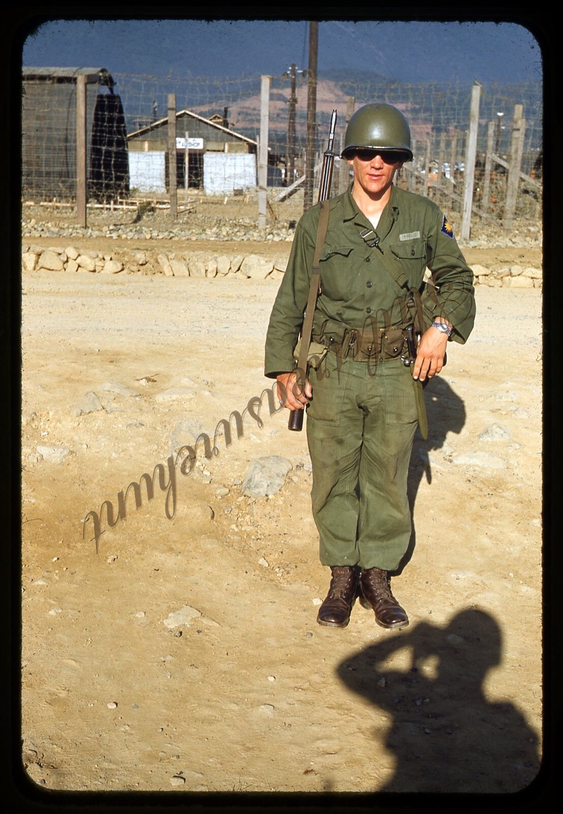 Military Man Korean War POW Camp 1950s 35mm Slide Red Border Kodachrome ...