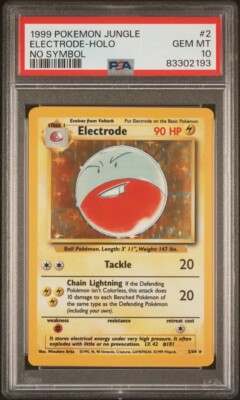 Electrode - Jungle #2 Pokemon Card - Holo - No Symbol - PSA 10 *error ...