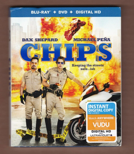 CHiPs (Blu-ray 2017) slipcover READ DETAIL Dax Shepard Michael Pena ...