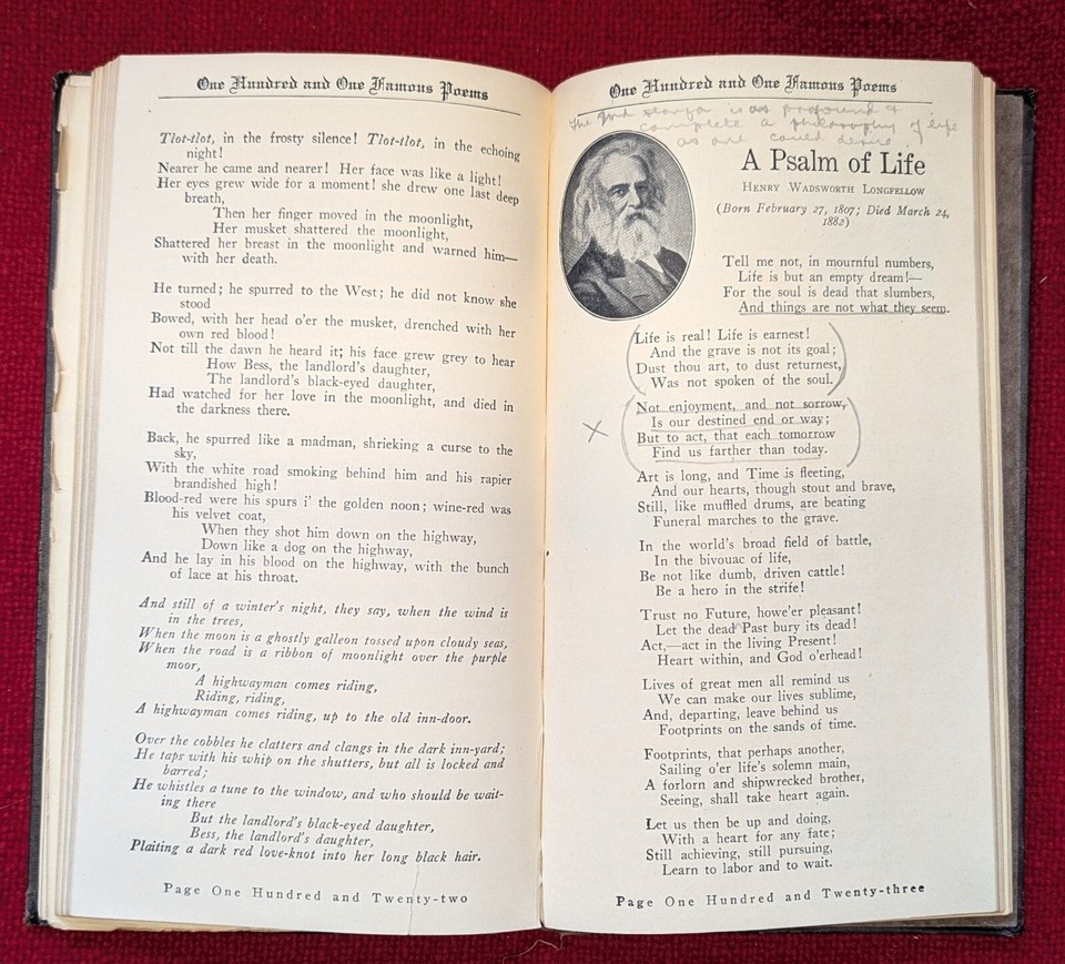 One Hundred and One Famous Poems (1926, R. J. Cook /Cable Co) w/Prose ...