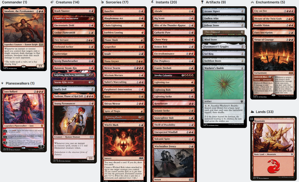 Imodane, the Pyrohammer BURN SPELLS DAMAGE Magic MTG Custom Commander ...