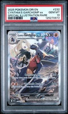 Pokemon TCG Destined Rivals Cynthia's Garchomp EX #232/182 Sir PSA 10 ...