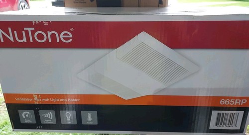 NuTone 665RP 70 CFM Ceiling Exhaust Fan with Light Heater Complete NEW ...