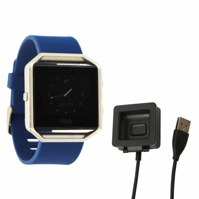 Very Good Blue Fitbit Blaze Smart Fitness Watch FB502 B1198 for sale ...