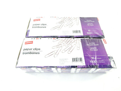 20 Packs Staples Jumbo Smooth Finish Paper Clips (2000 Total) | eBay