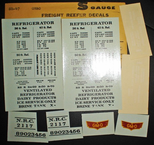 GULF MOBILE&OHIO, FREIGHT REEFER, S SCALE DECALS, ENHORNING, SR-47 | eBay