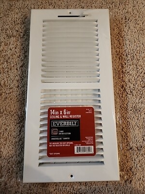 New Everbilt 14" x 6" Ceiling and Wall Register HVAC A/C Heating Duct ...