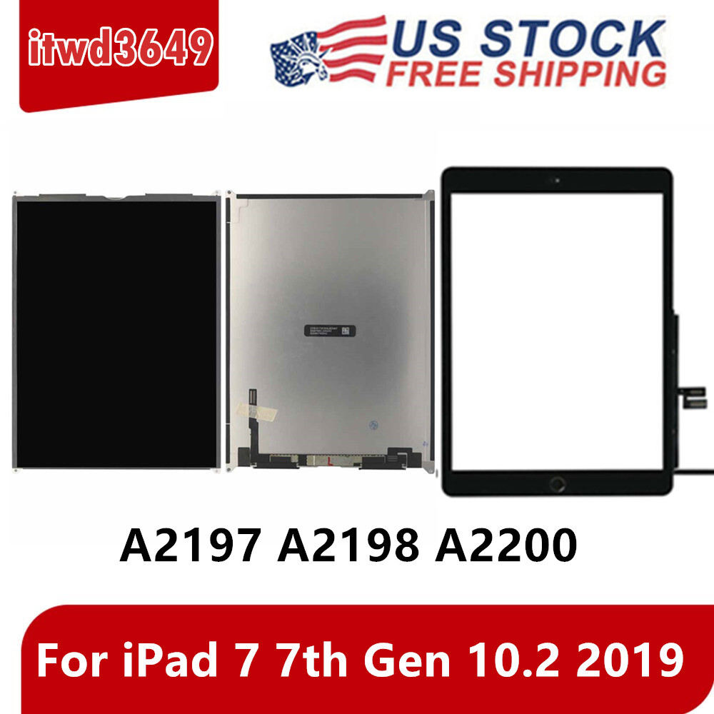 Screen Touch & LCD Display Digitizer For iPad 7 10.2 2019 A2197 A2198 ...