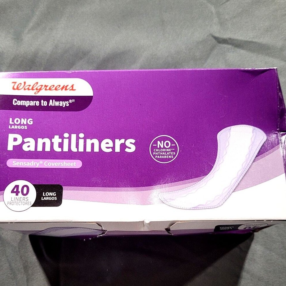 2 Boxes Walgreens Long Pantiliners, 40 CT Each, 80 CT, Unscented, 2 x ...