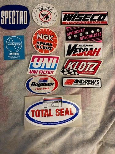 VINTAGE Original LOT OF 12 MOTORCYCLE Racing STICKERS DECAL Good Ones ...