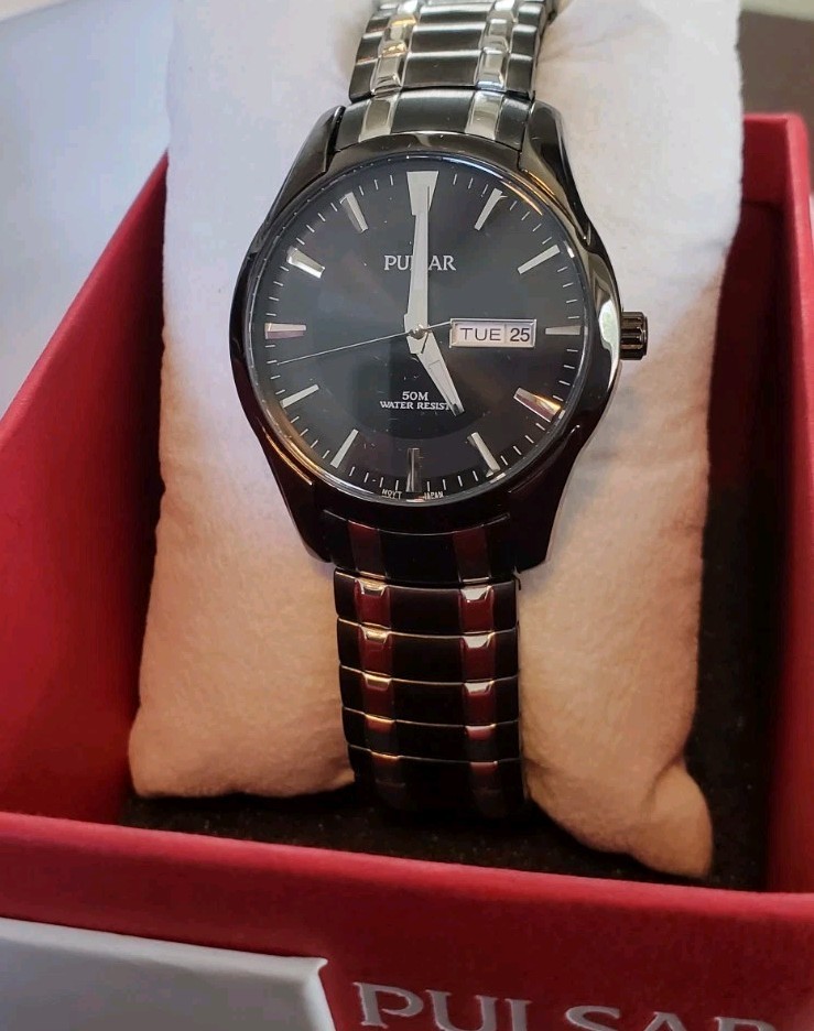 PULSAR 5BAR 50M Water Resistant Japan Movement Day/Date Watch New ...