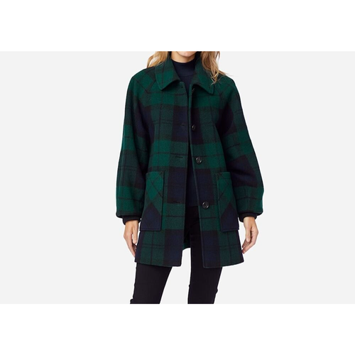 NEW Pendleton Women's Small Short Hills Black Watch Coat Green Blue ...