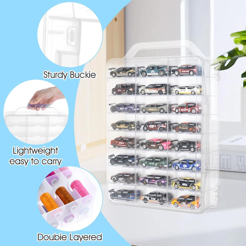 46 Grids Sewing Organizer, Double Sided Thread Box Storage, Portable ...