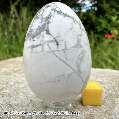 Howlite Egg for Pain Relief - Spiritual Healing Crystal Mineral Stone ...