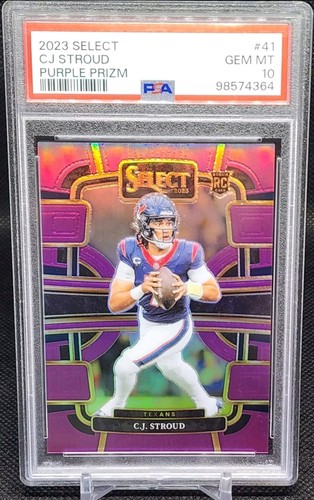 2023 Panini Select CJ Stroud Purple Prizm #/75 PSA 10 POP 6 Rookie ...