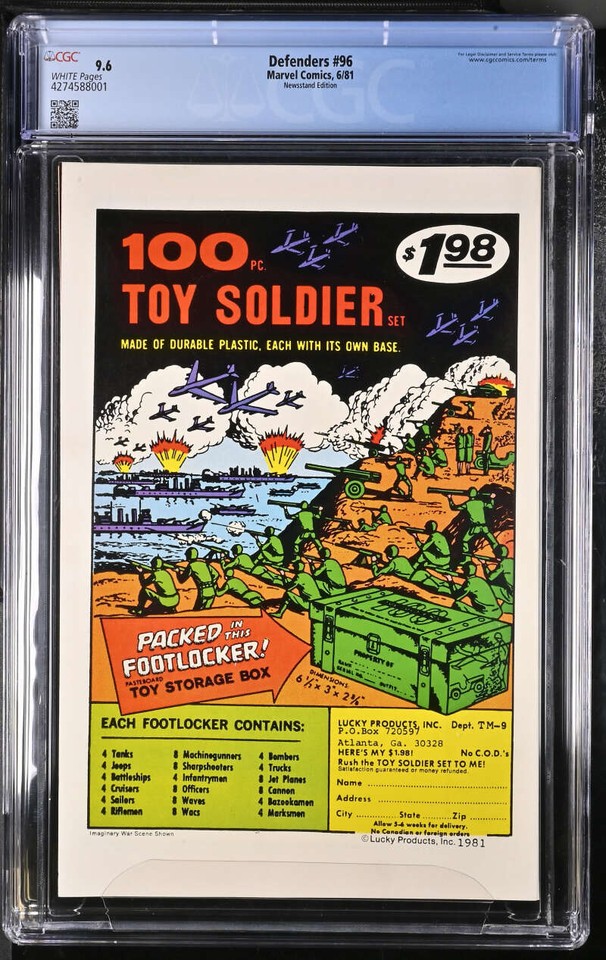 DEFENDERS #96 CGC 9.6 WHITE PAGES // MARVEL COMICS 1981 | eBay