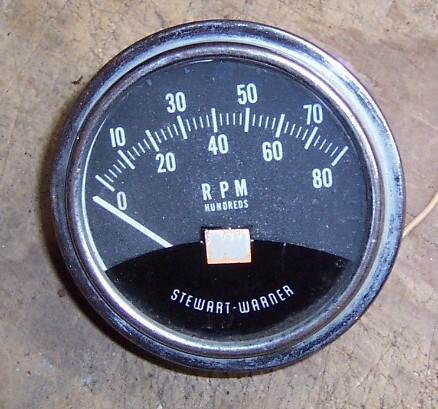 VINTAGE STEWART WARNER 0-8000 RPM TACHOMETER SW day 2 performance race ...