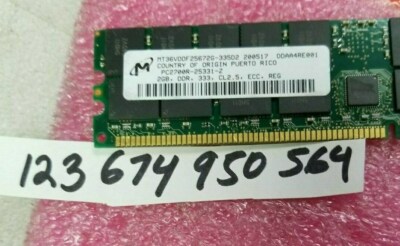 2GB DDR DDR1 PC 2700R 2700 DDR 333 184PIN RDIMM ECC-REG DUAL RANK 128X4 ...