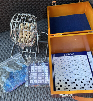 VTG Bingo Game Spinner Set w/ Balls, Cards Storage Box Complete Set ...