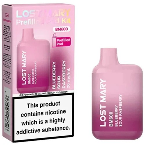 Lost Mary BM600 Rechargeable & Reusable Vape Kit Prefilled Pod 600 Puff ...