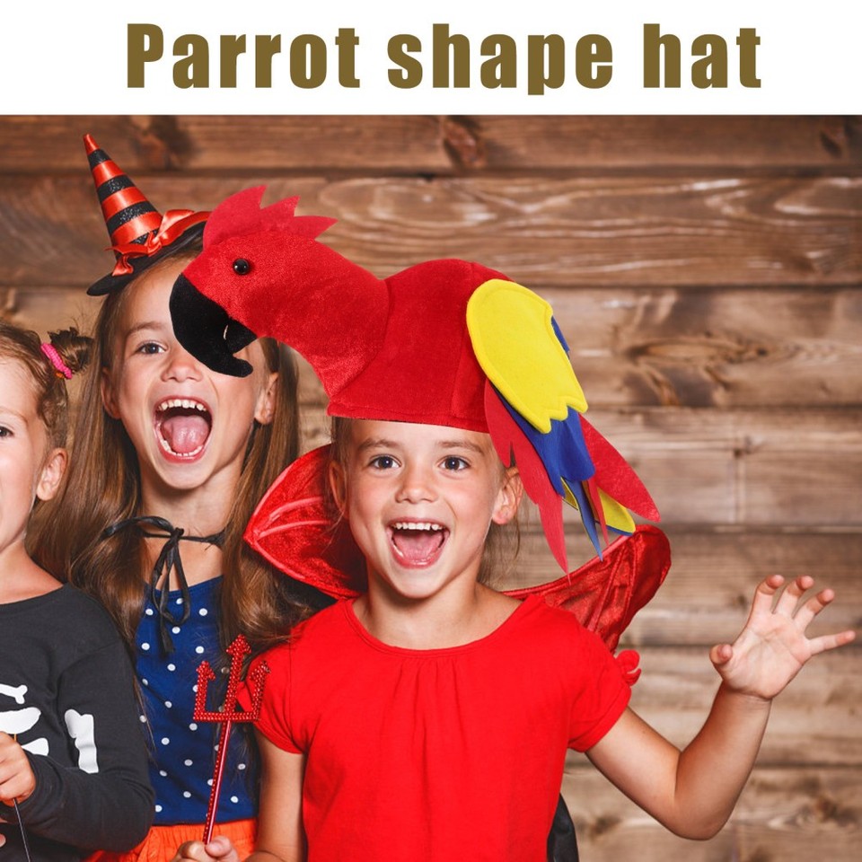 Party Parrot Hat Costume Colorful Fabric Bird Hat for Cosplay Events ...