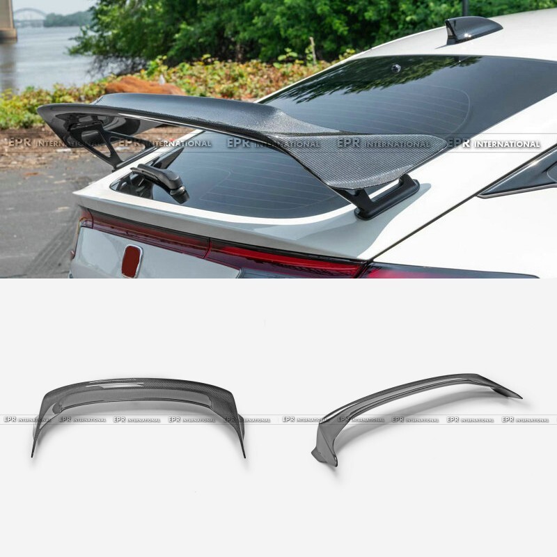 For Honda Civic Hatchback FL5 Rear Trunk Spoiler Middle Wings Carbon ...