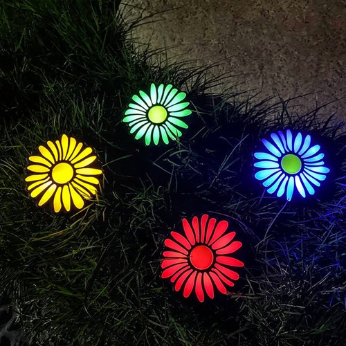 Solar Garden String Lights LED Daisy Colorful Lawn Yard Decor Lamp ...