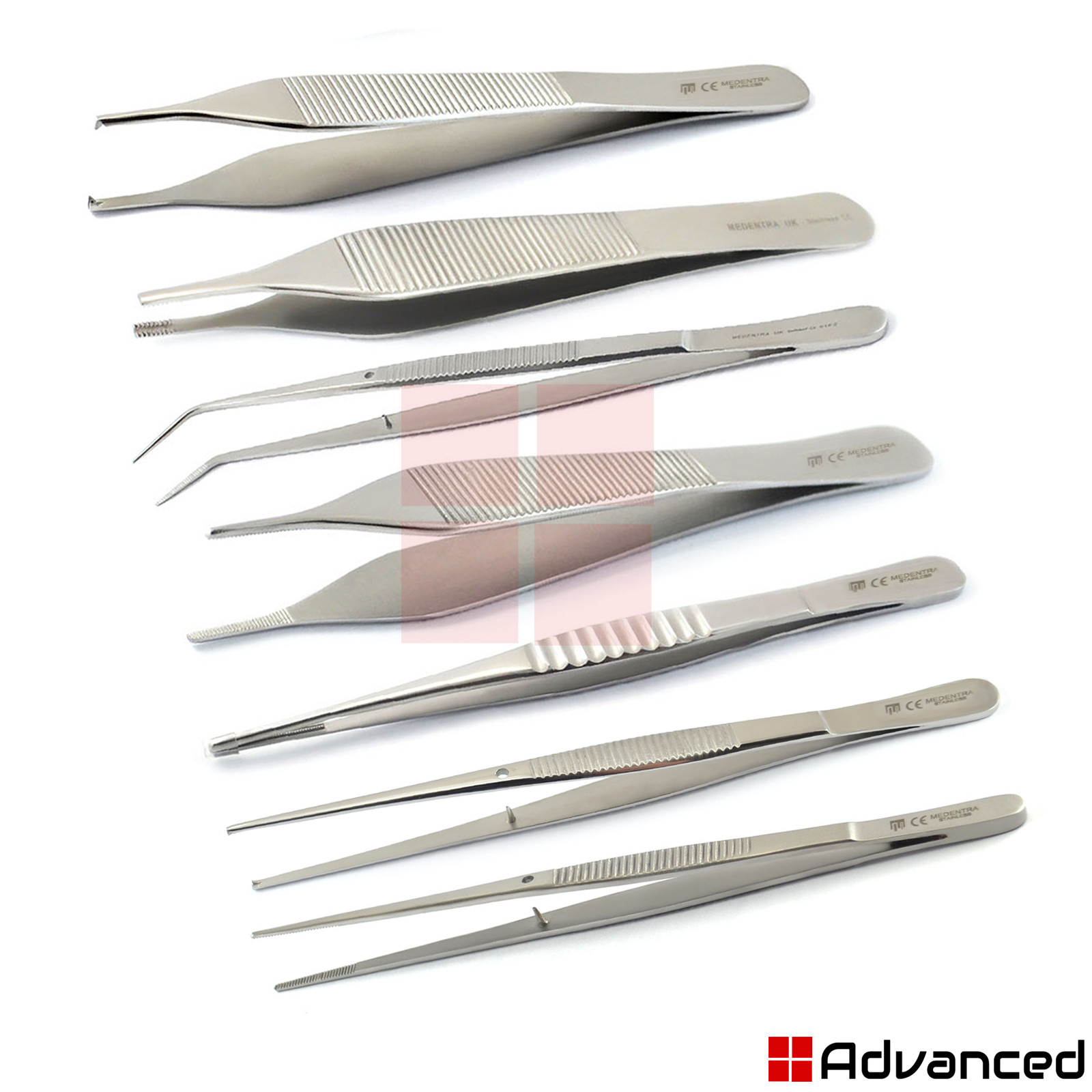 7Pcs Medical Tissue Dissecting Thumb Forceps Cotton & Dressing Tweezers ...
