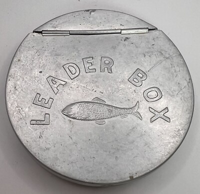 Polished Aluminum Metal 3 3/4” Fly Fishing Leader Box with Orig ...
