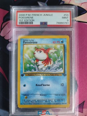 Poissirene 53/64 Wizards Jungle Edition 1 PSA 9 Mint PCA Carte Pokemon ...
