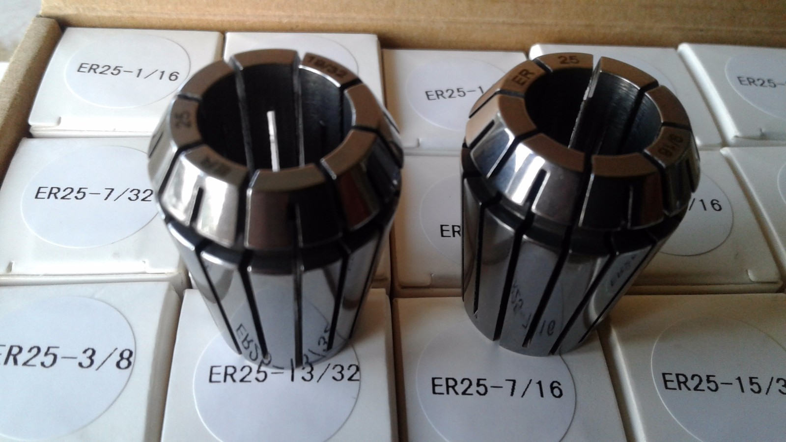 19 pcs ER25 Collets set, 1/16" to 5/8" by 1/32nds increase, #ER25-SET19 ...