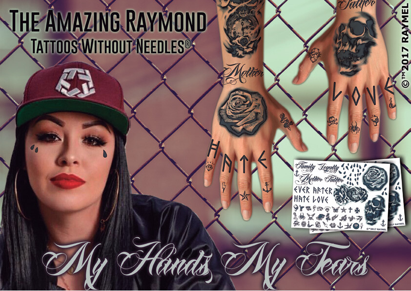 1 Full A4 Sheet Bucks Gangsta Style Neck Temporary Tattoos Hands Tears Sleeves | eBay