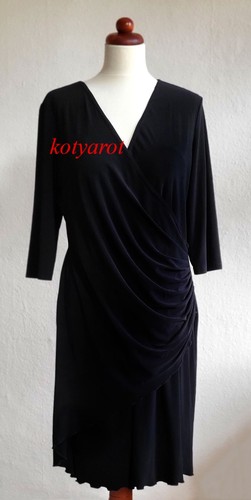 Joseph Ribkoff Canada Kleid Stretch Wickel Optik 40 Schwarz ¾ Ärmel ...
