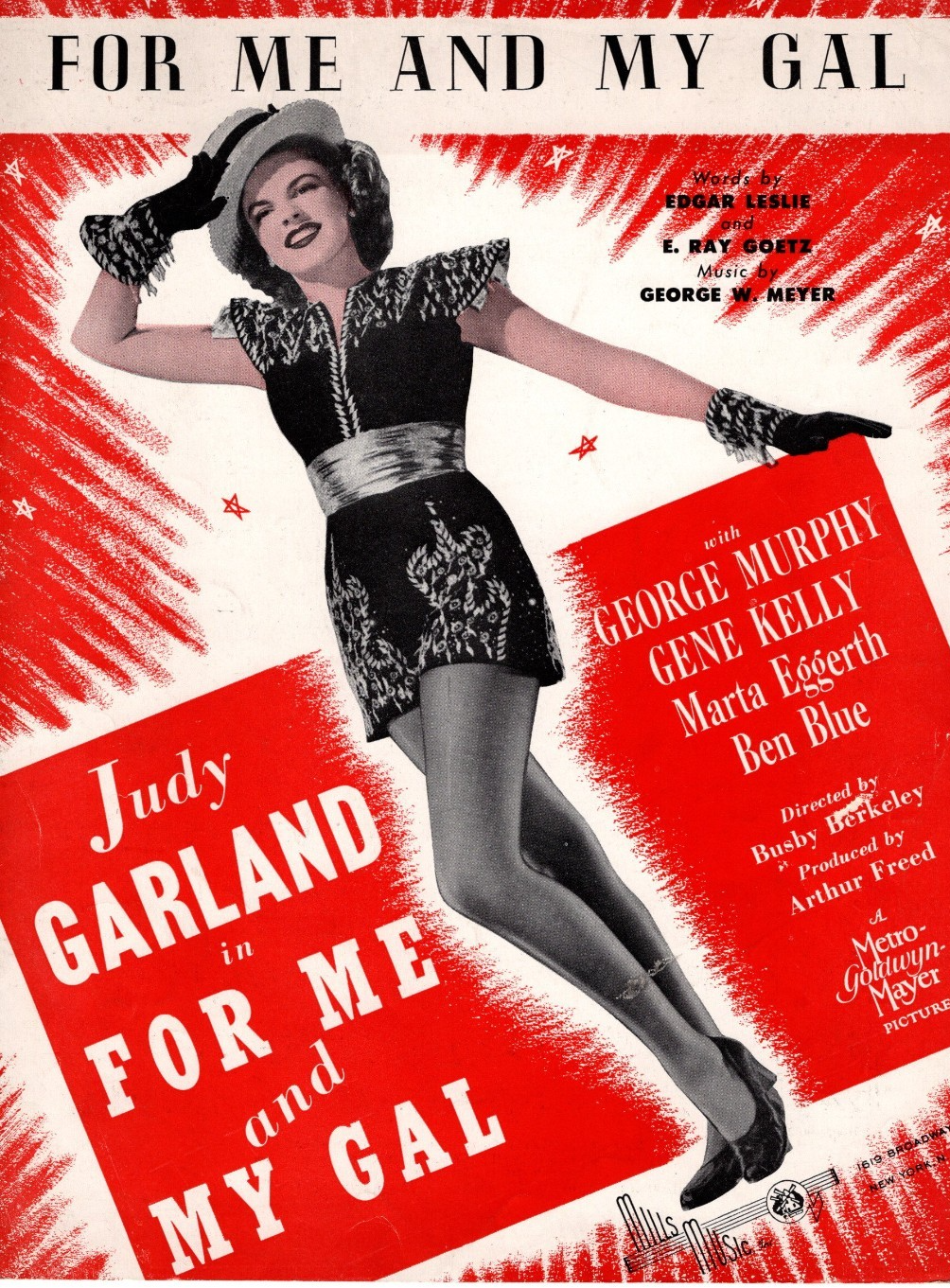 FOR ME AND MY GAL Music Sheet-1932LESLIE/GOETZ/MEYER-GARLAND/MURPHY ...