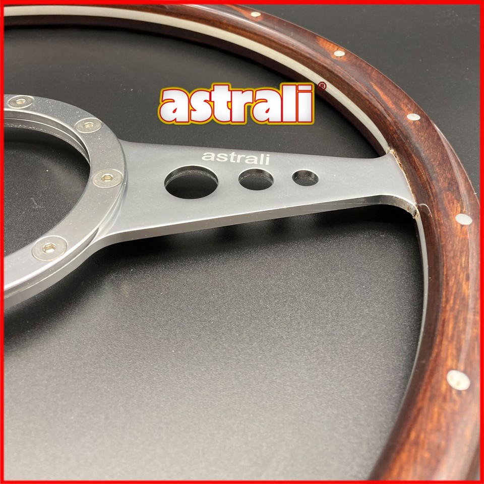 14" Inch Monza Classic Steering Wheel Wood Rim Astrali Fits Moto Lita ...