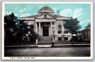 Postcard Galion OH Public Library 1922 | eBay